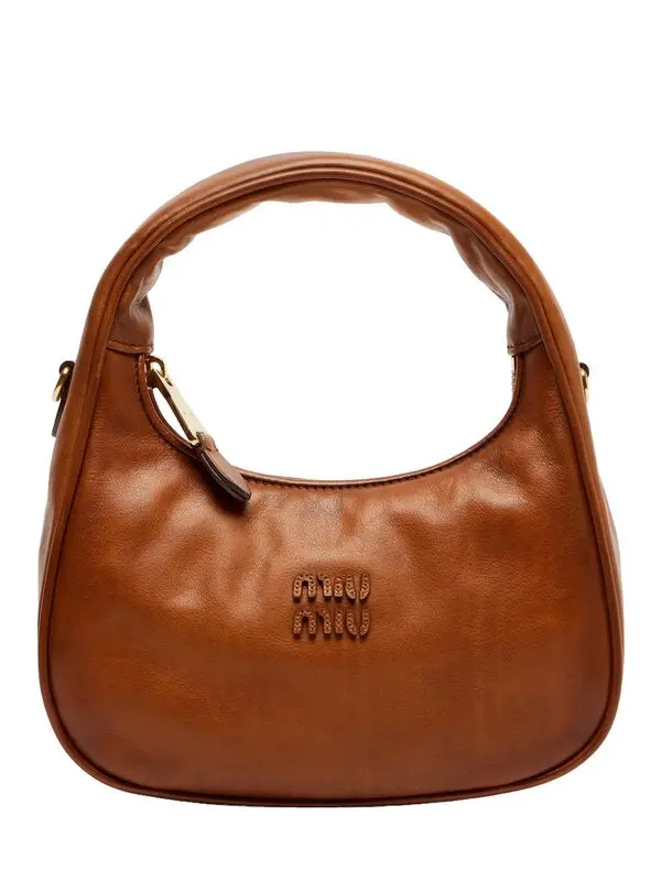Miu Miu Wander Leather Shoulder Bag - Brown