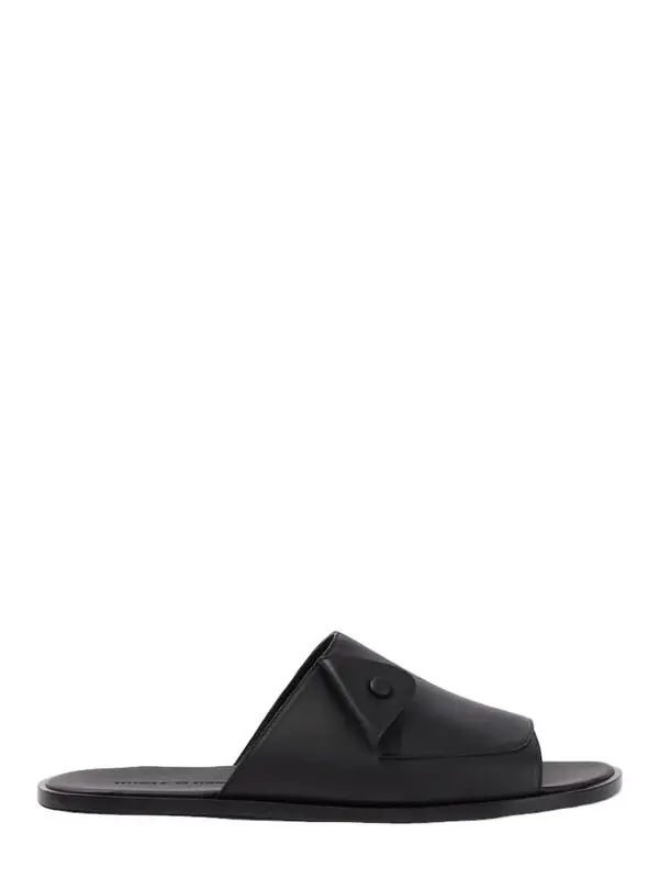 Manolo Blahnik Lino Leather Sandals - Black