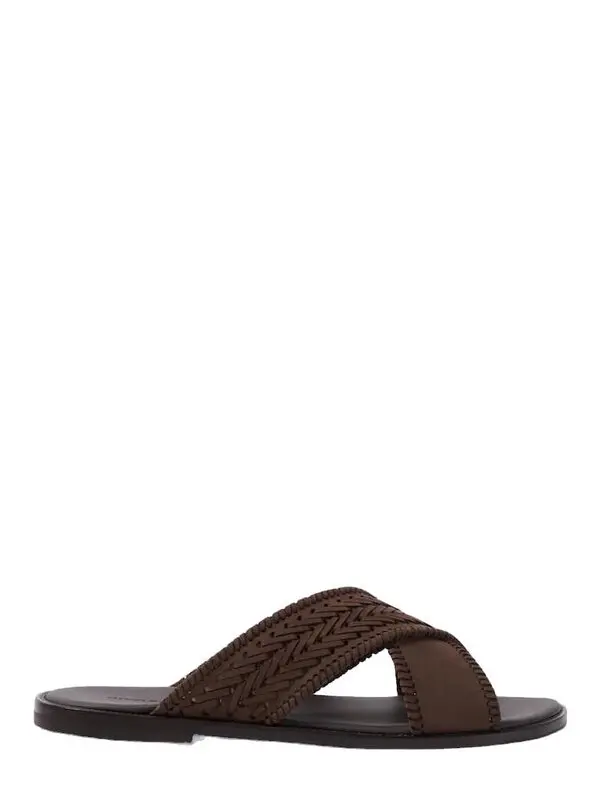 Manolo Blahnik Tex Leather Sandals - Brown