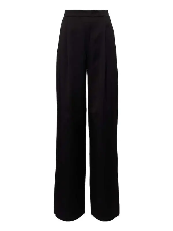 Max Mara Msecono High-rise Wide-leg Pants - Black