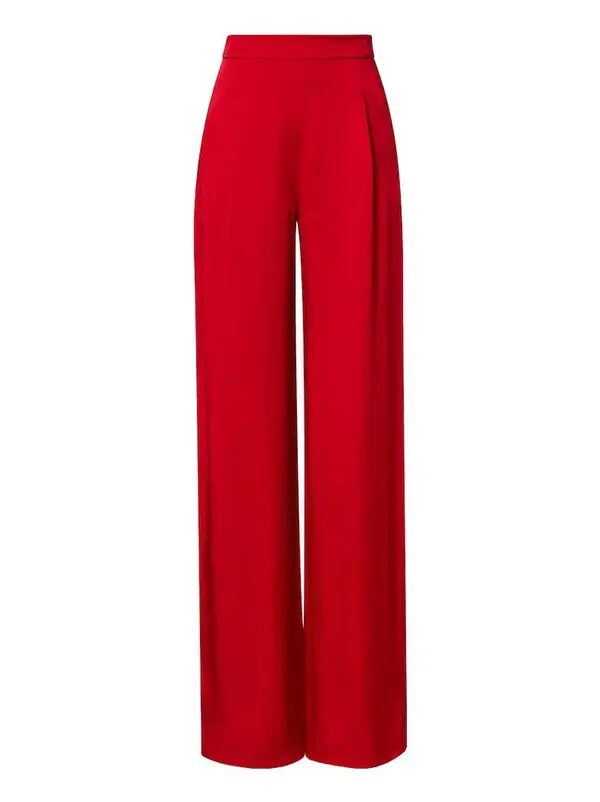 Max Mara Msecono High-rise Wide-leg Pants - Red