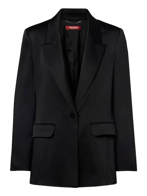 Max Mara Satin Crêpe Blazer - Black