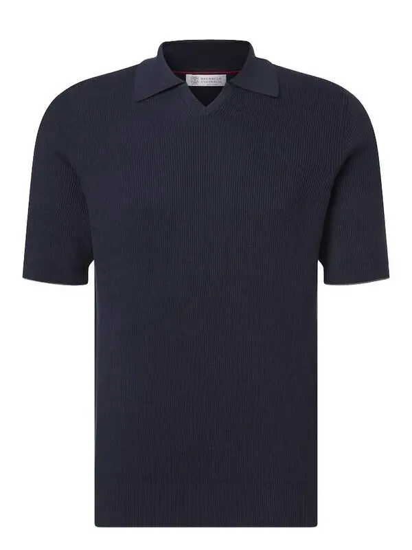 Brunello Cucinelli Cotton Polo Shirt - Blue
