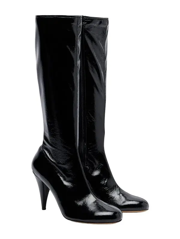 Le Monde Beryl X Kim Sion Madison 95 Patent Leather Knee-high Boots - Black