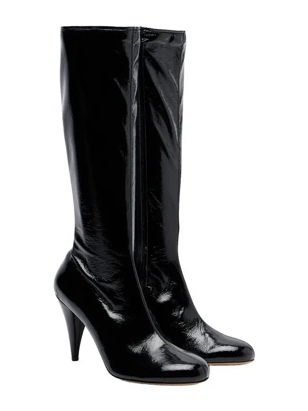 Le Monde Beryl Madison 95 Patent Leather Knee-high Boots - Black