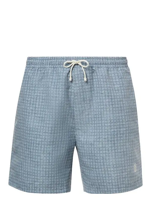 Brunello Cucinelli Printed Swim Trunks - Blue