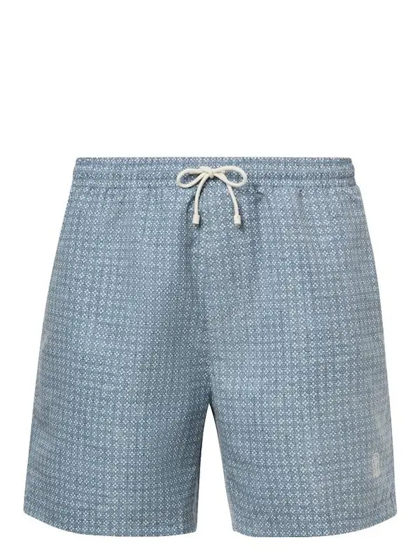 Brunello Cucinelli Printed Swim Trunks - Blue