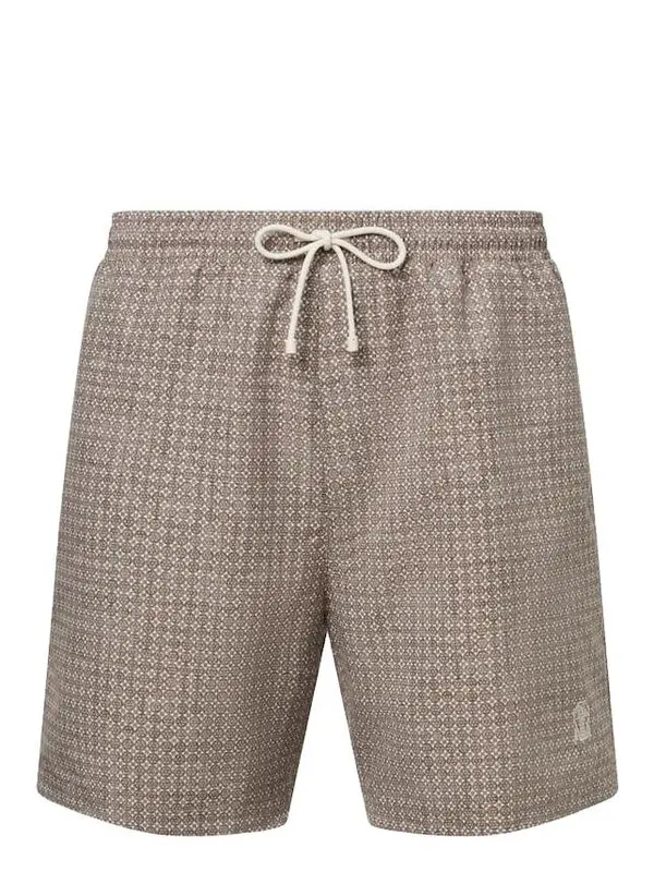 Brunello Cucinelli Printed Swim Trunks - Brown