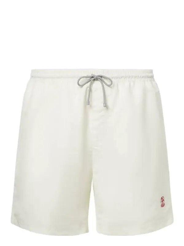 Brunello Cucinelli Logo Swim Trunks - White