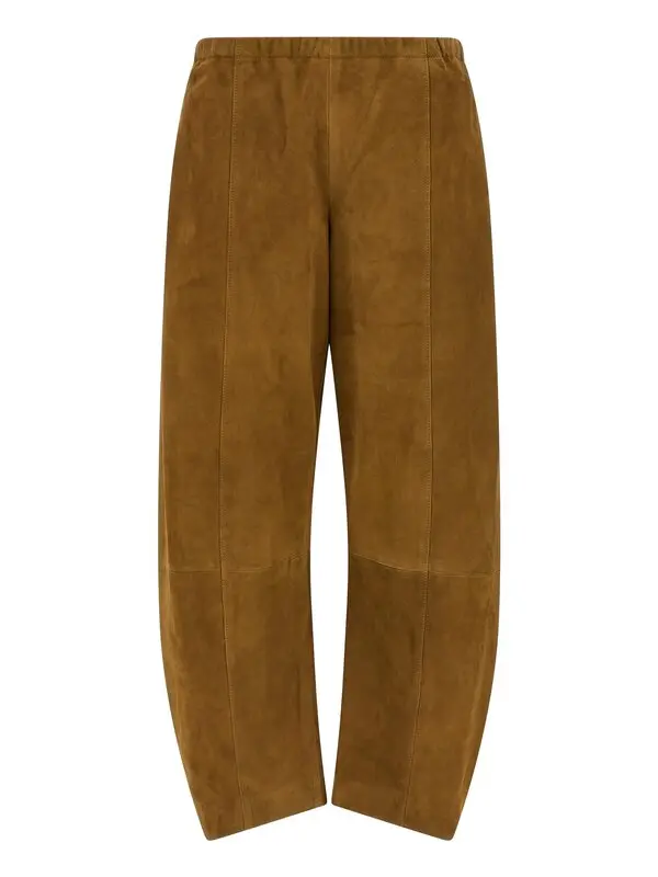Khaite Clover Suede Pants - Brown