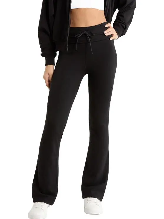 Zella Weekend French Terry Flare-leg Pants - Black