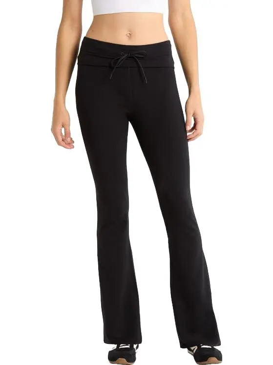 Zella Weekend French Terry Flare-leg Pants - Black