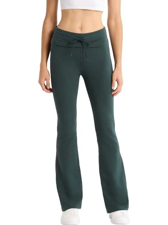 Zella Weekend French Terry Flare-leg Pants - Green Timber