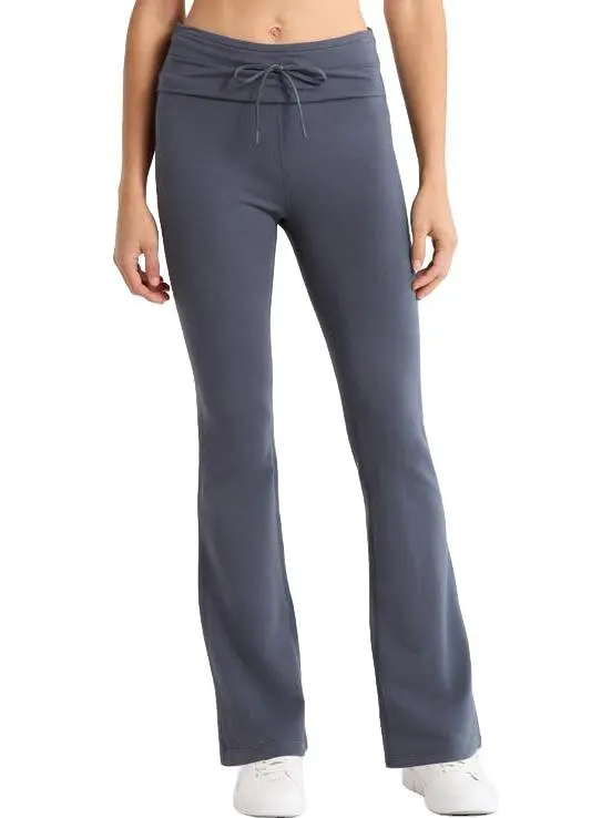 Zella Weekend French Terry Flare-leg Pants - Navy Armada