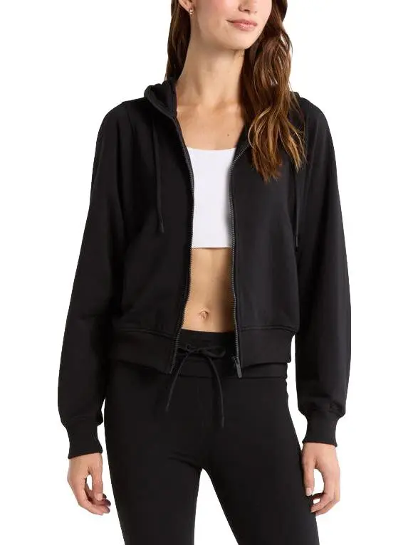 Zella French Terry Full Zip Hoodie - Black