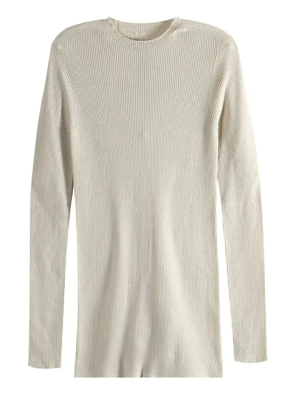 Rick Owens Ribbed Round Neck Top - Tan