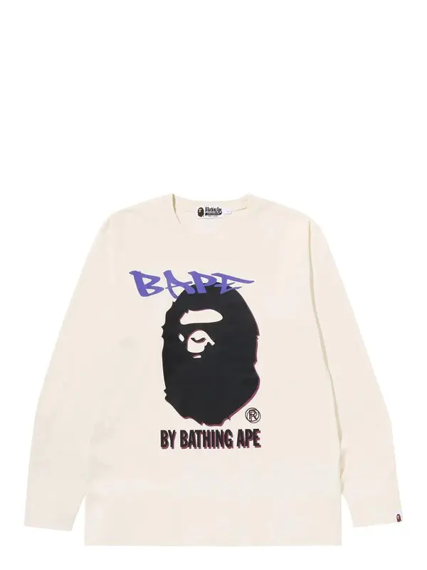 A BATHING APE Printed Long-sleeve Tee - White