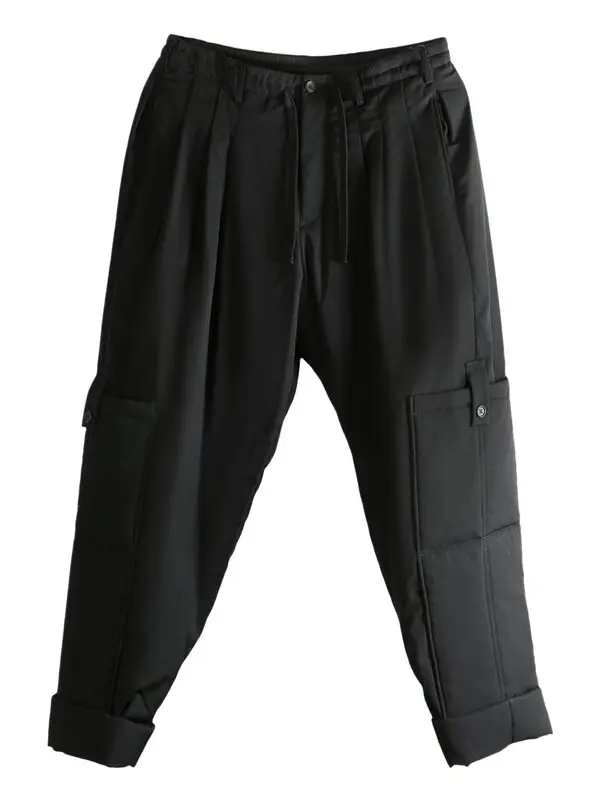 YOHJI YAMAMOTO POUR HOMME Wool Gabardine Outer Pocket Trousers - Black