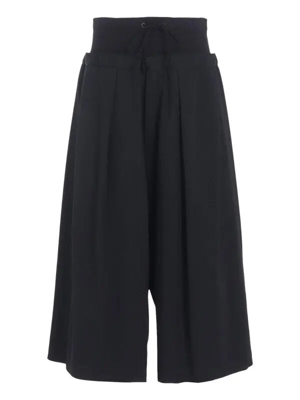 Y’s O Rib Waist Wide Pants - Black