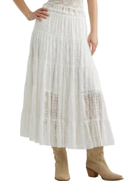 Bp. Lace Maxi Skirt - White