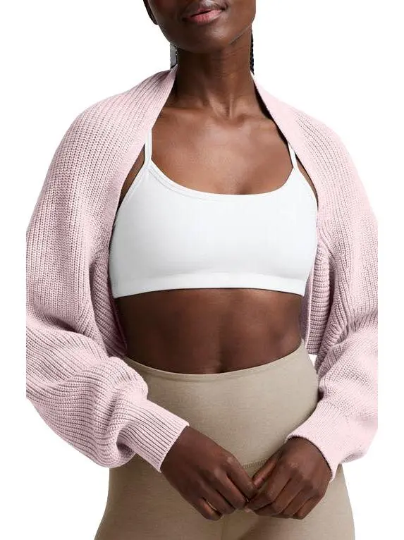 Beyond Yoga Relaxed Cotton & Wool Shrug - Pastel Pink