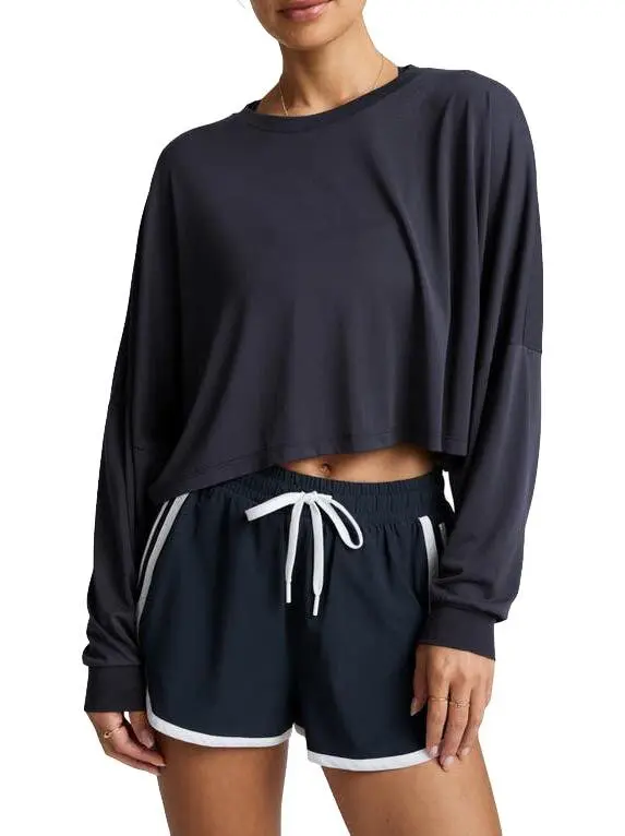 Beyond Yoga Studio Knit Long Sleeve T-shirt - Nocturnal Navy