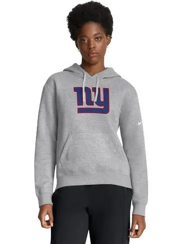 Nike New York Giants Club Fleece Pullover Hoodie - Heather Gray