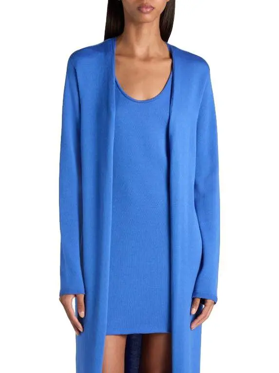 TOM FORD Seamless Long Merino Wool-blend Cardigan - Porcelain Blue