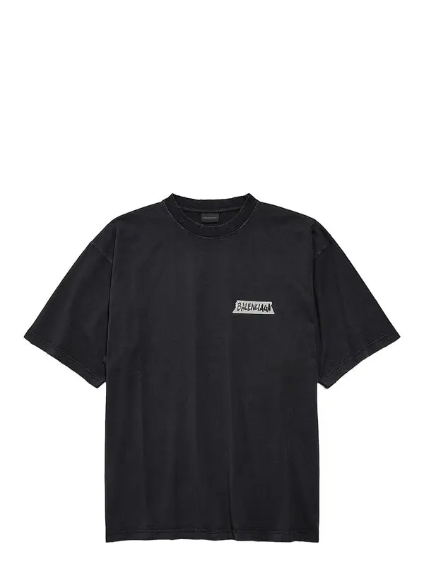 Balenciaga Masking Tape T-shirt Medium Fit - Black