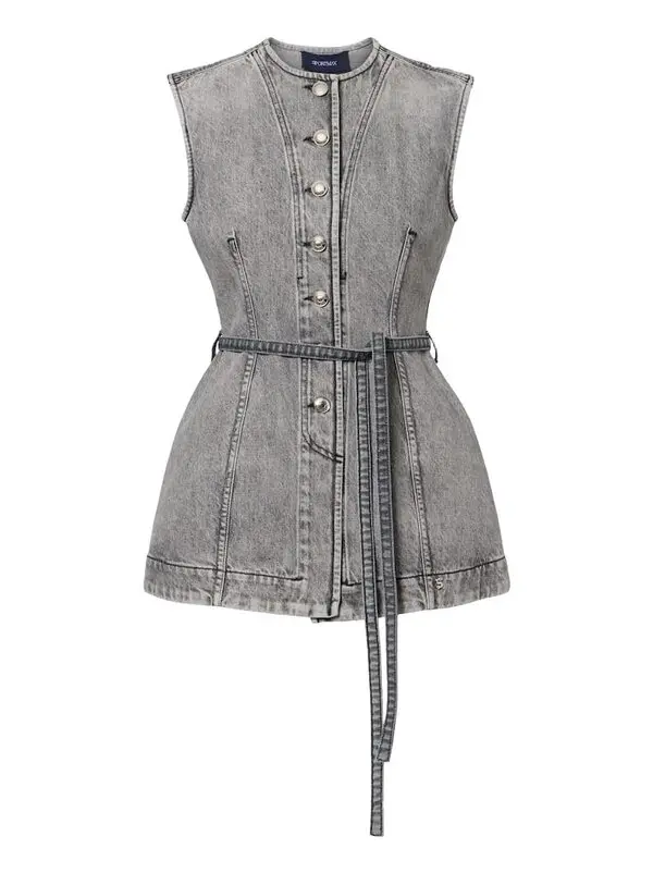 Sportmax Orli Denim Vest - Grey