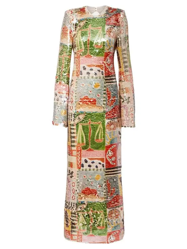 ALEMAIS X Laurence Leenaert Lumira Sequined Gown - Multicoloured