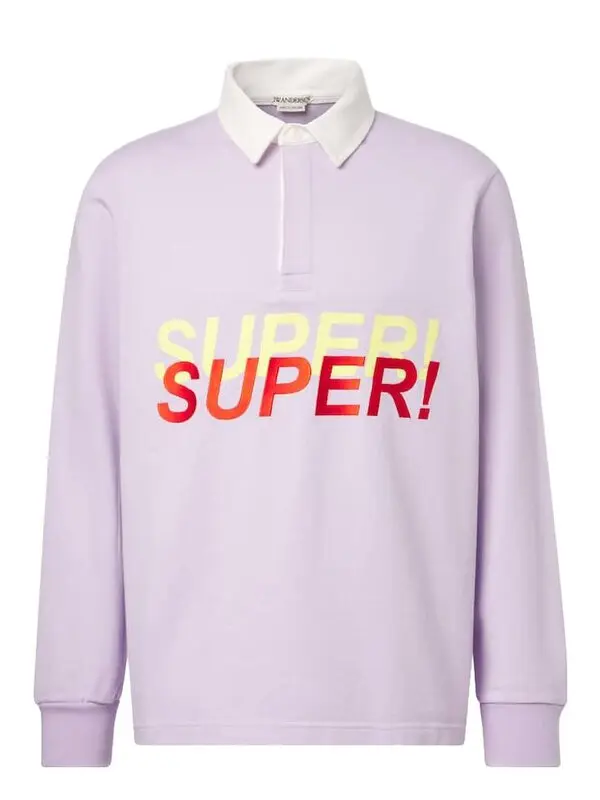 JW Anderson Embroidered Cotton Jersey Polo Shirt - Purple