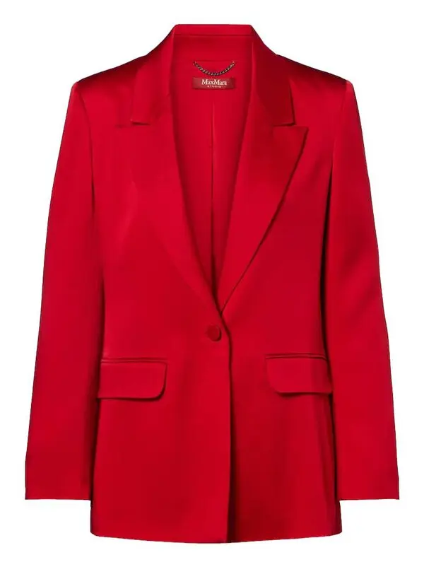 Max Mara Satin Crepe Blazer - Red