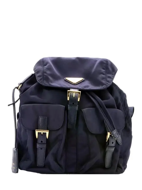 Prada Re-edition 1978 Pocket Re-nylon And Saffiano Leather Small Backpack - Blue