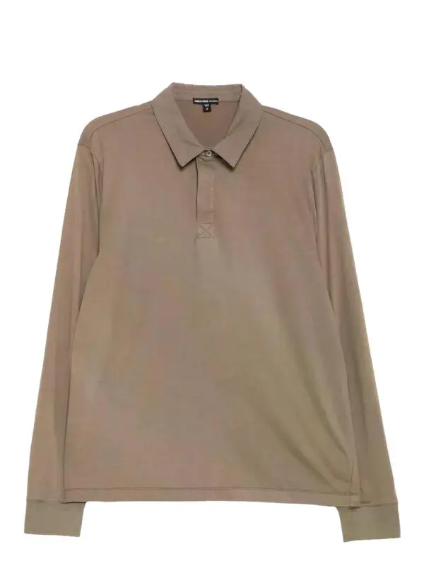JAMES PERSE Long-sleeve Rugby Polo Shirt - Brown
