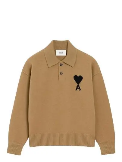 Ami De Coeur Polo Shirt - Camel/black