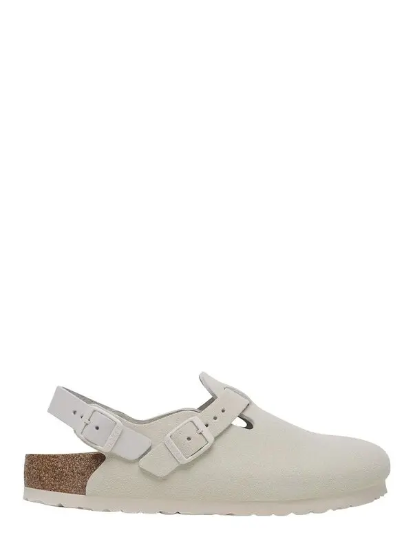 BIRKENSTOCK Tokio Suede Clogs - Antique White