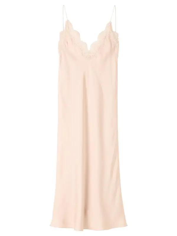 RÓHE Lace-trimmed Silk Midi Camisole Dress - Pink