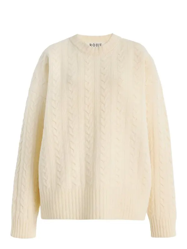 RÓHE Cable-knit Wool Jumper - Ivory