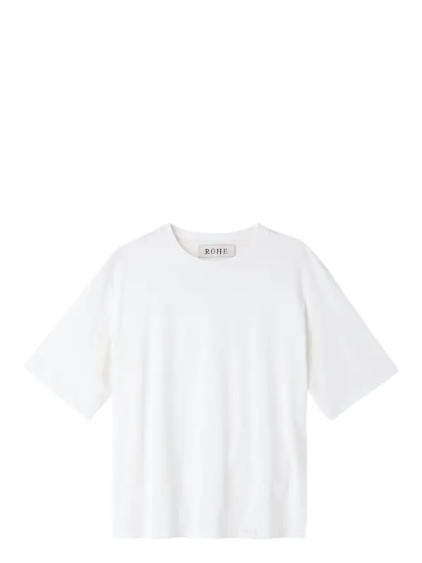 RÓHE Oversized Cotton-silk Blend T-shirt - Ivory