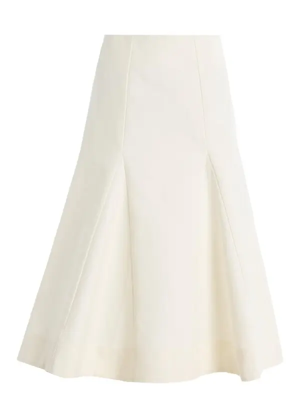 RÓHE Sculptural Cotton Midi Skirt - White