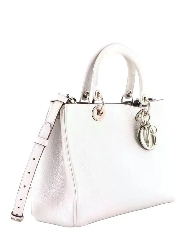 Dior Diorissimo Medium Tote Bag Pebbled Leather - White