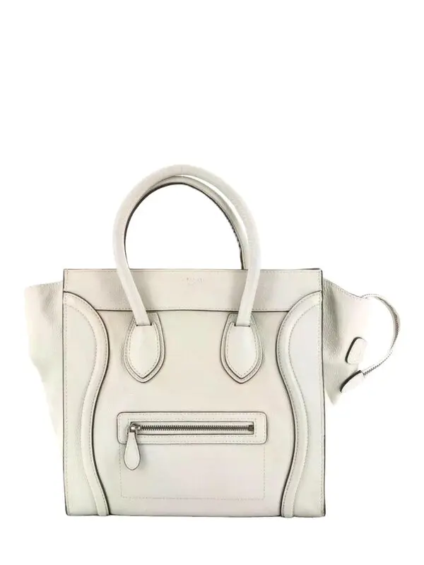 Celine Luggage Bag Grainy Leather Mini Tote - Grey