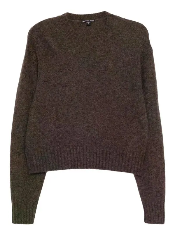 JAMES PERSE Textured Crew Neck Knitwear - Brown