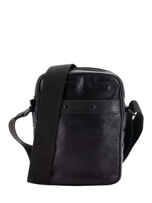 LOUIS VUITTON Danube Handbag Monogram Shadow Leather Pm - Black