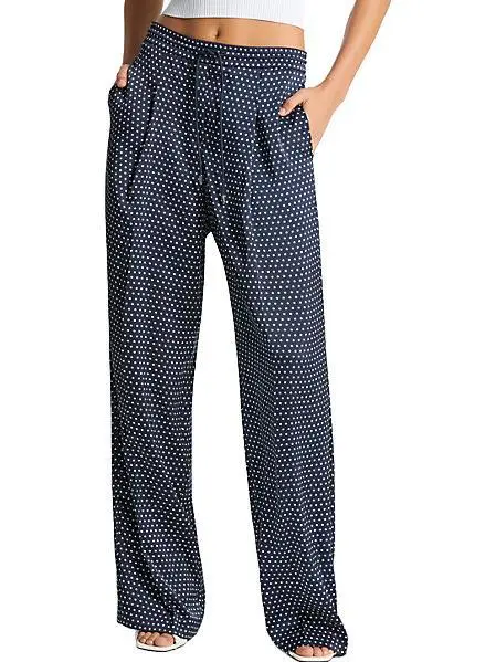 Michael Kors Polka Dot Satin Pants - Blue