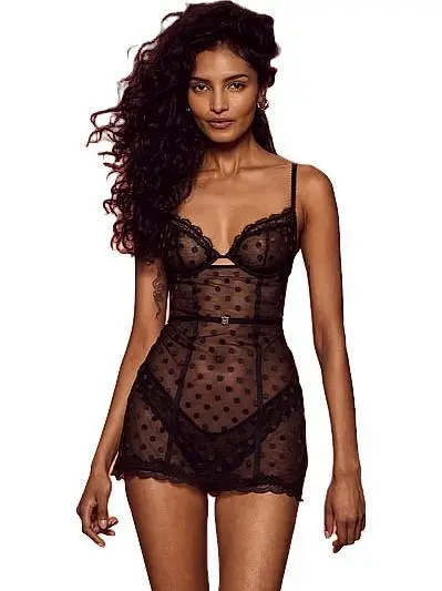 Victoria's Secret Tease Sheer Dot Mini Slip - Print