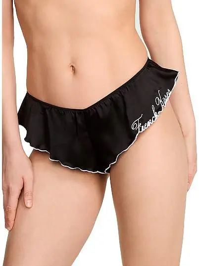 Victoria's Secret Satin Flutter Cheeky Panty - Black
