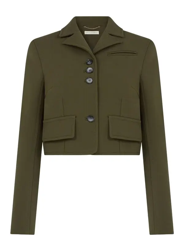 EMILIA WICKSTEAD Chapel Jacket In Birdseye Suiting - Green