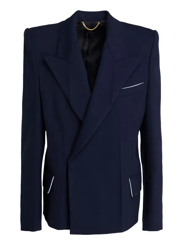 Victoria Beckham Double-breasted Wool-blend Twill Blazer - Navy